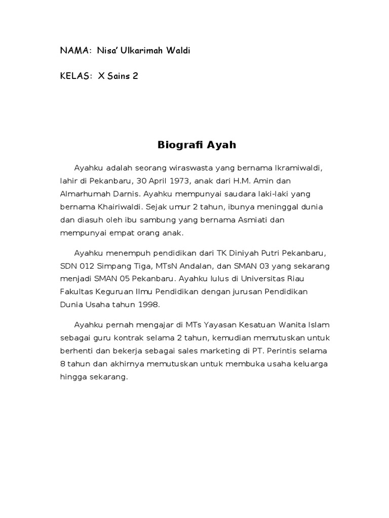 Biografi Ayah Pdf