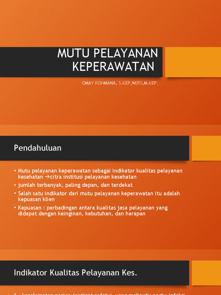 Mutu Pelayanan Keperawatan | PDF