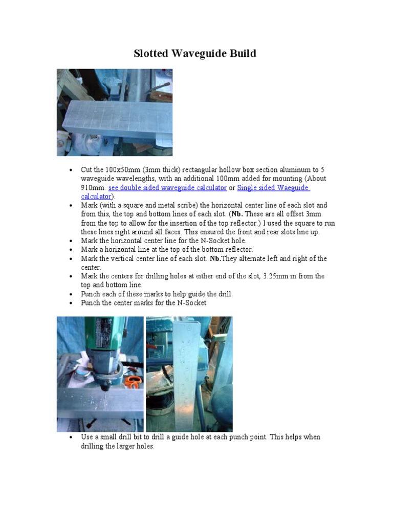 Slotted Waveguide Build | PDF | Waveguide | Drill