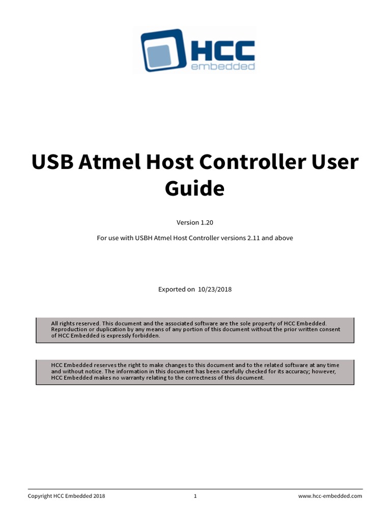 HCC USB Atmel Host Controller User Guide v1 - 20 | PDF | Usb | Subroutine