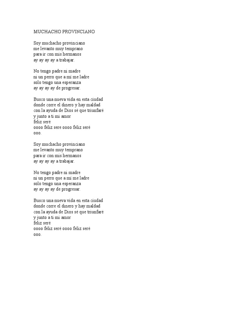 Muchacho Provinciano | PDF