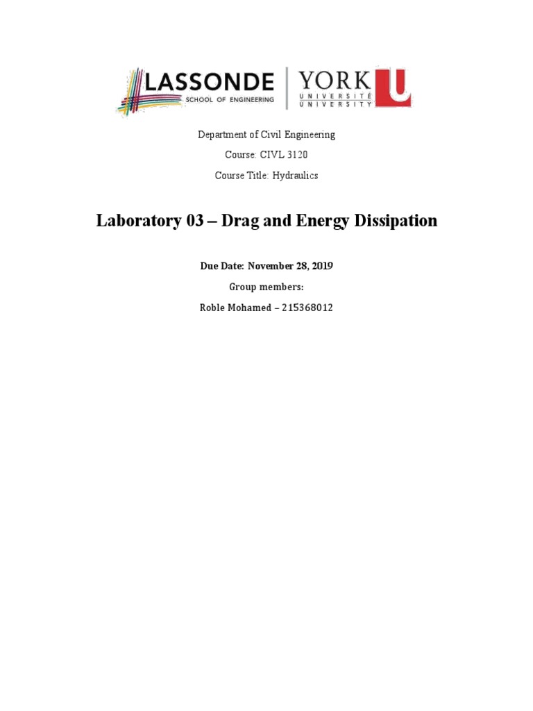Lab Report - Drag and Energy Dissipation | PDF | Drag (Physics ...