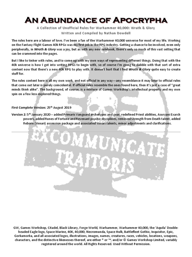 An Abundance of Apocrypha PDF | PDF | Space Opera Games | Fictional ...