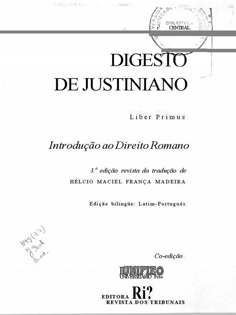 Digesto de Justiniano - Livro I - Agnes e José Cretella | PDF | Governo ...