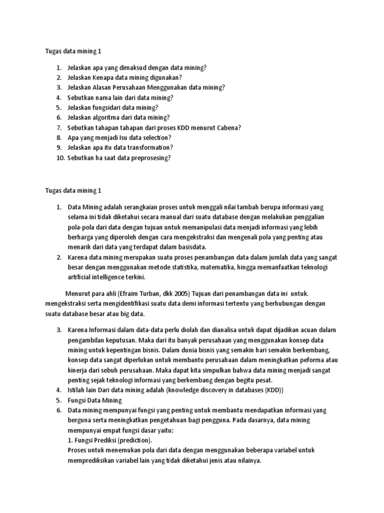 Data Mining 1 | PDF | Komputer