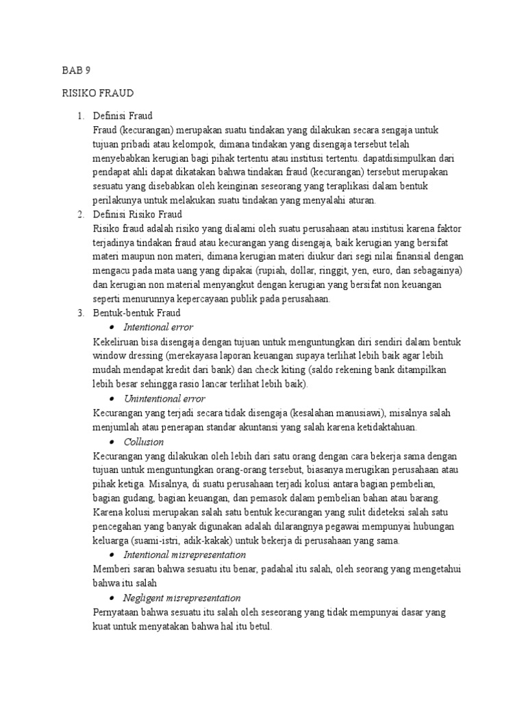 BAB 9 Risiko Fraud | PDF