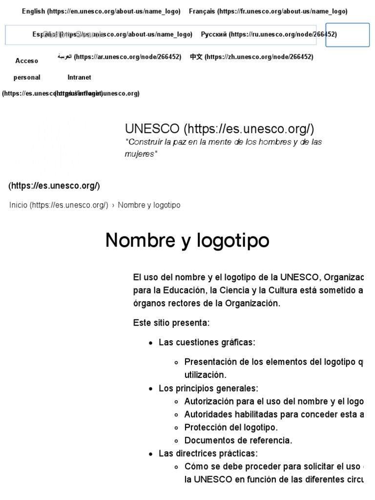 Uso Del Logotipo UNESCO | PDF | Patrocinador (Comercial) | Organización ...