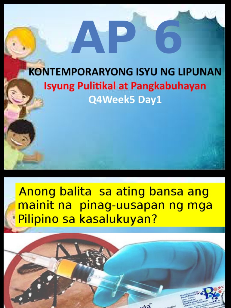 Ap6Q4Week5Day1 KONTEMPORARYONG ISYU NG LIPUNAN-Pulitikal at ...