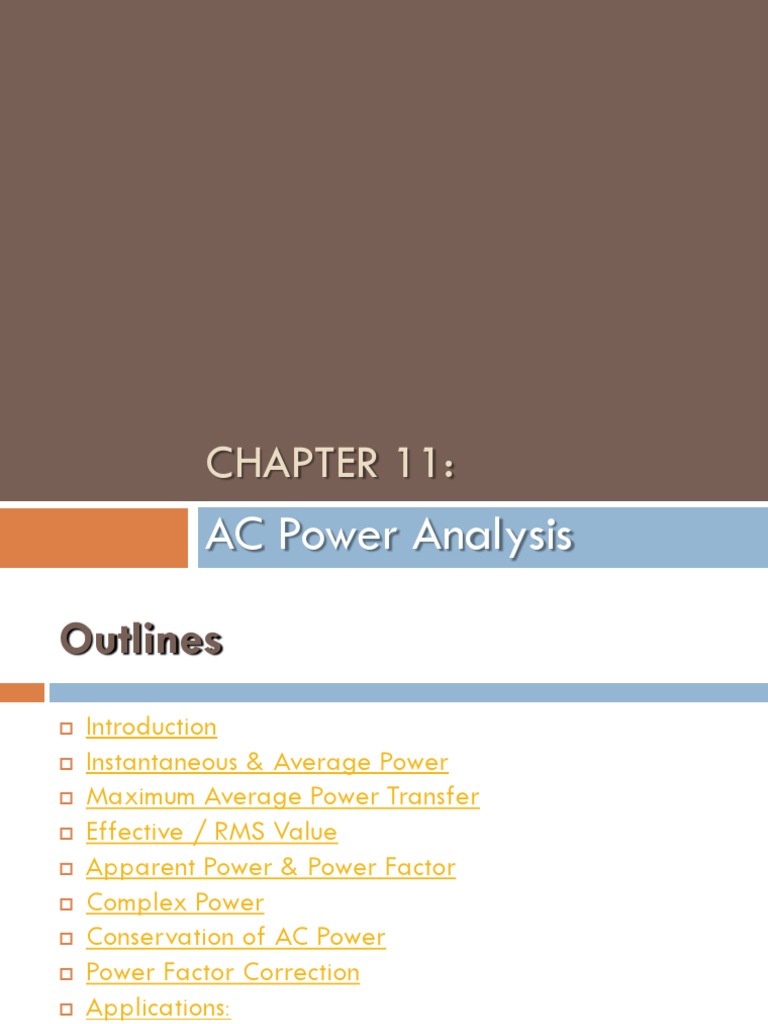 Lecture #4 AC Power Analysis PDF | PDF | Ac Power | Root Mean Square