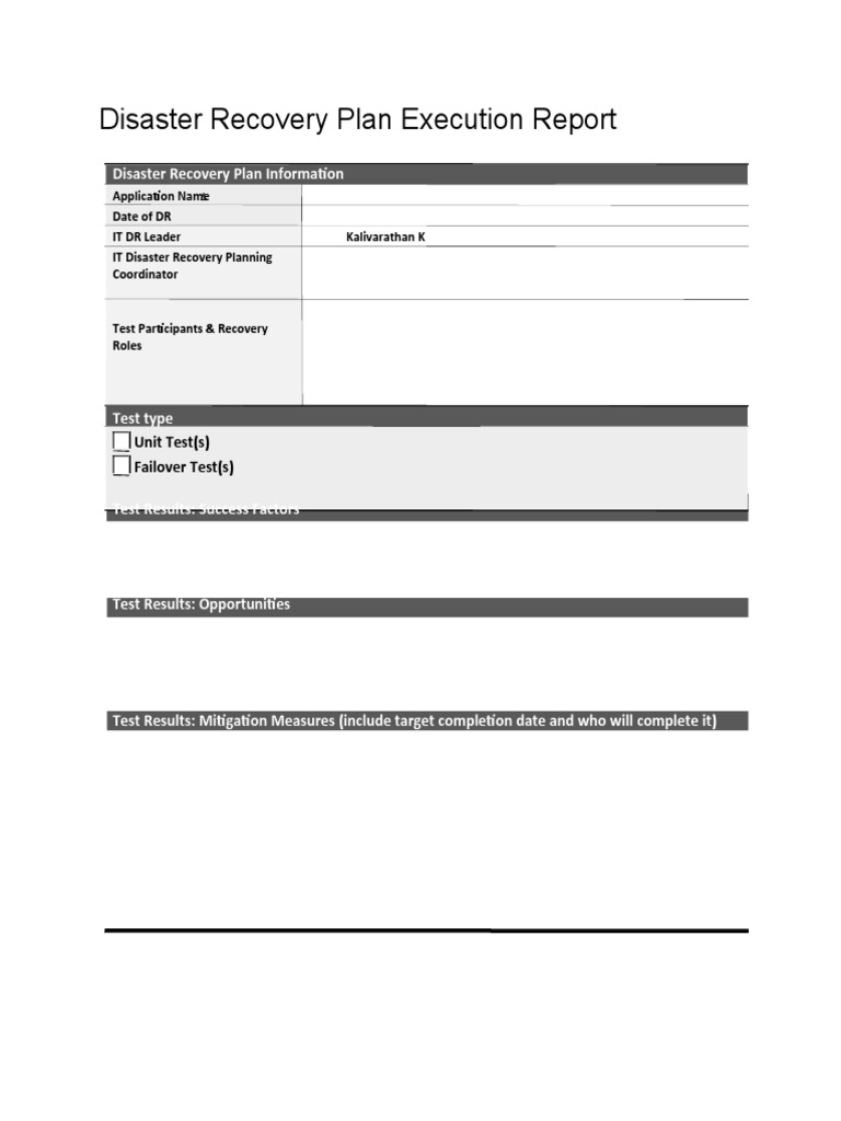 DR Test Report Template | PDF | Computers | Technology & Engineering