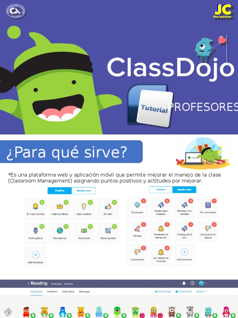 Class Dojo For Teachers TUTORIAL | PDF | Crecimiento personal y profesional