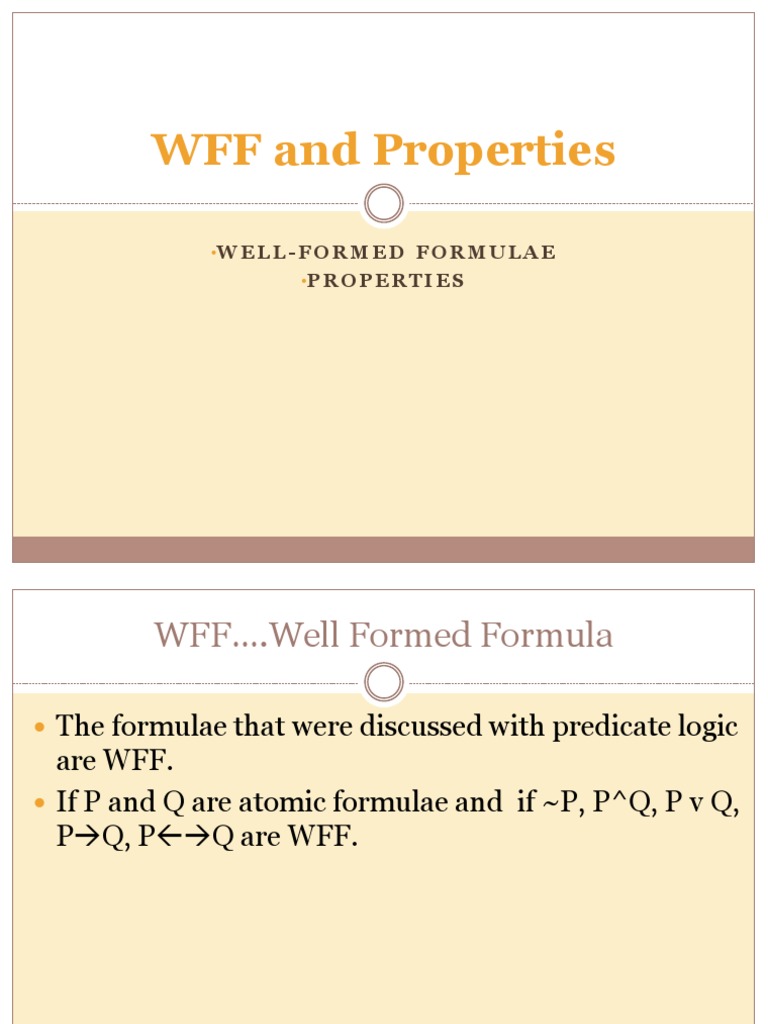 WFF and Properties | PDF | Interpretation (Logic) | Metalogic