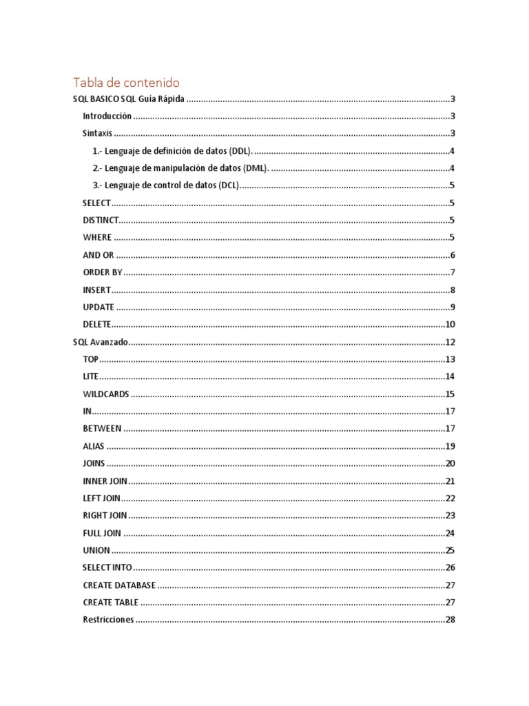 SQL Guia Rapida | PDF | SQL | Servidor SQL de Microsoft
