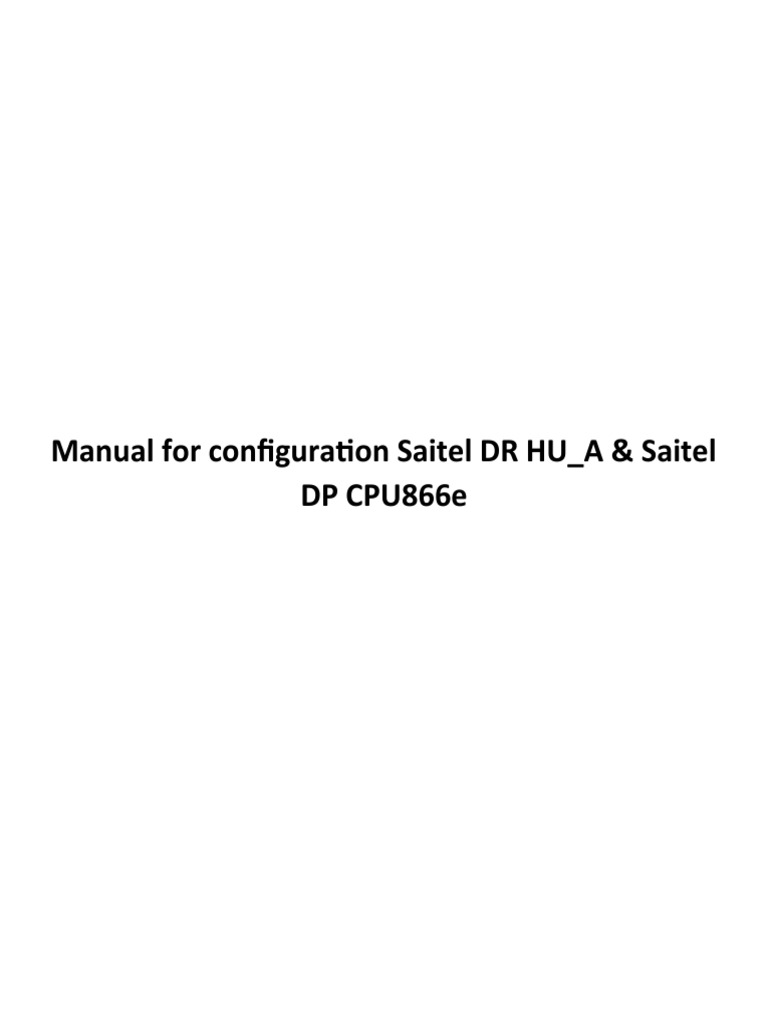 Saitel DR & DP Configuration Manual | PDF | Ip Address | Scada