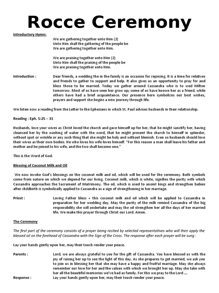 Roce Ceremony | Download Free PDF | Blessing | Prayer