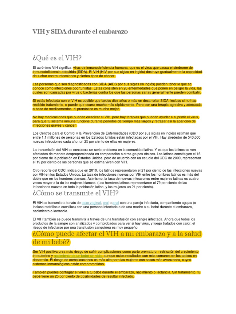 VIH y SIDA Durante El Embarazo | PDF | VIH | VIH / SIDA