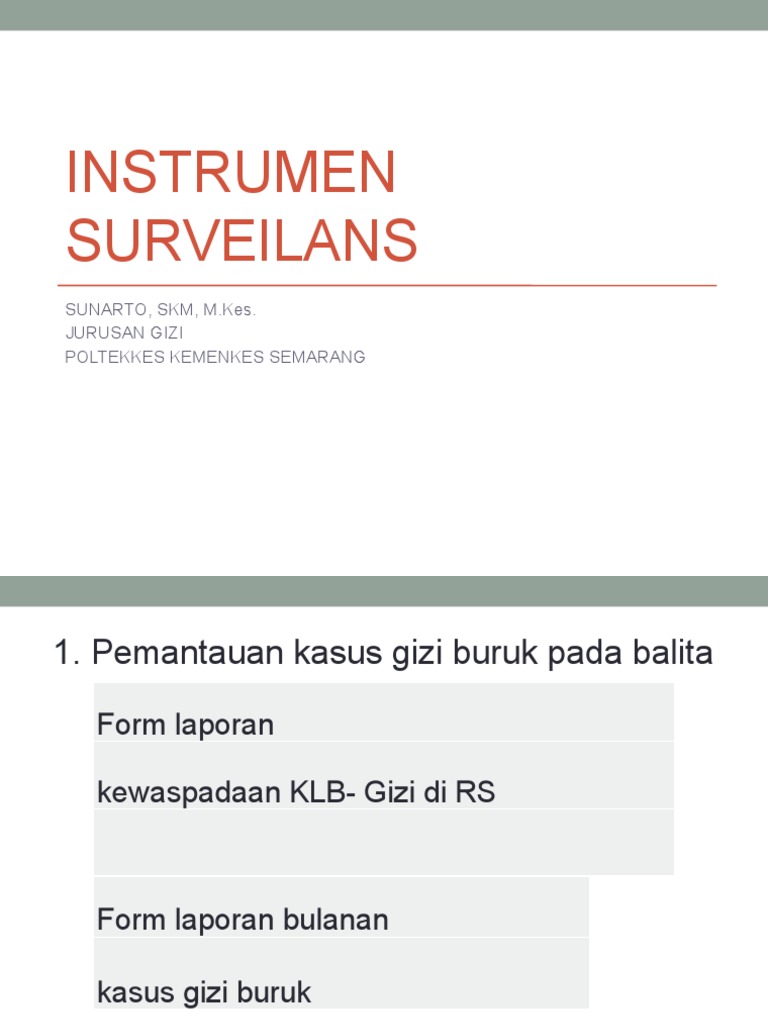 Instrumen Surveilans | PDF