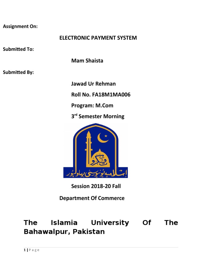 Electronic Payment System | PDF | Cheque | Financial Transaction