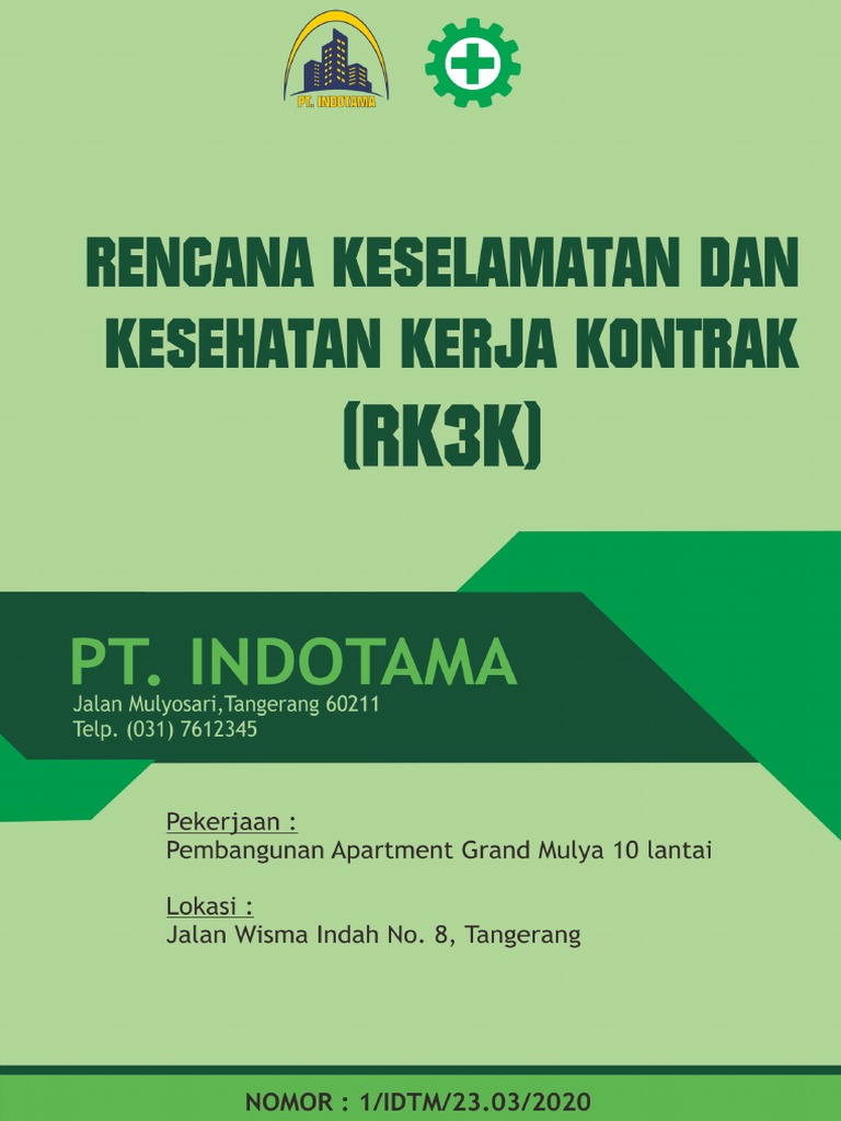 Rencana K3 Konstruksi PT. Indotama | PDF