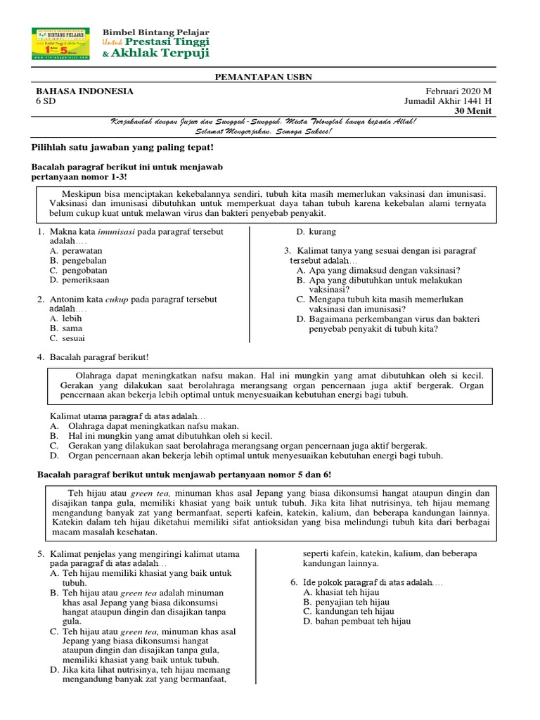 (Kelas 6D) PM Usbn | PDF