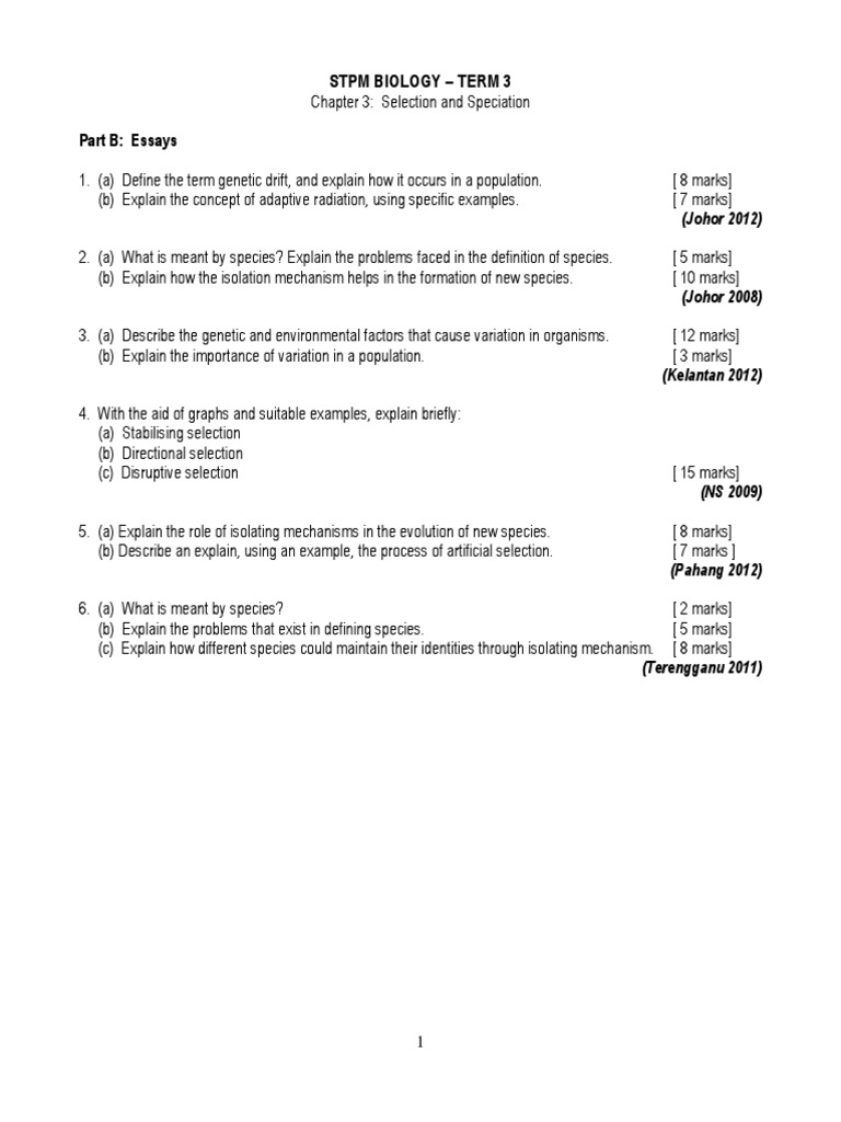 Selection and Speciation Overview | PDF | Natural Selection | Hybrid ...