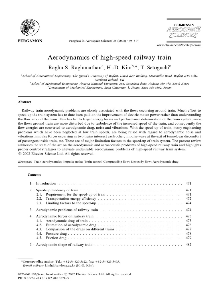 Aerodynamics of High-Speed Trains | PDF | High Speed Rail | Train