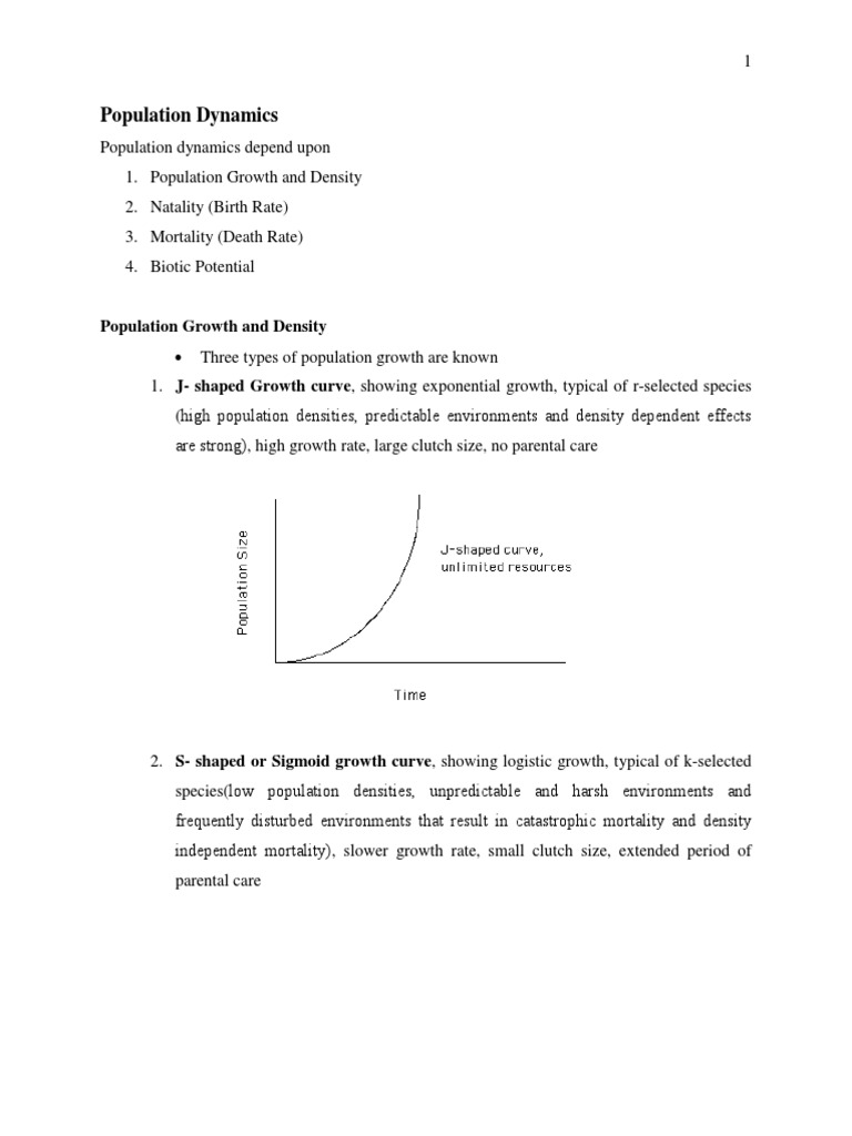 Population Dynamics | PDF | Population | Mortality Rate