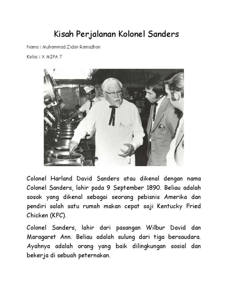 Kisah Perjalanan Kolonel Sanders | PDF