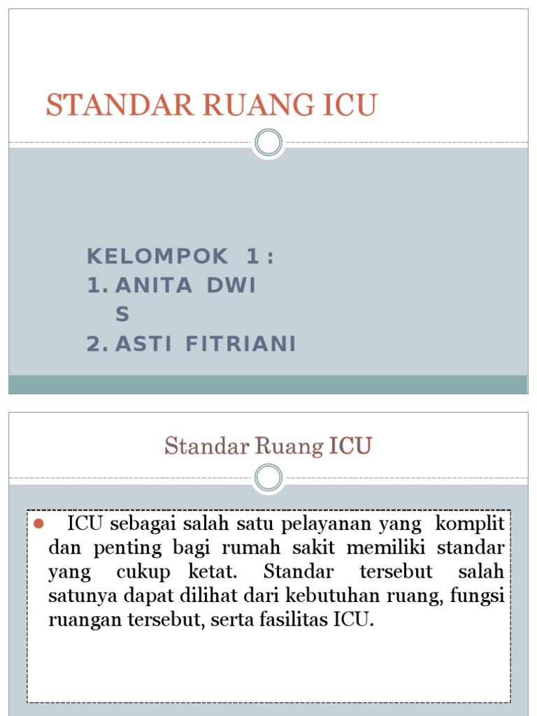 Standar Ruang Icu - Kelompok 1 | PDF