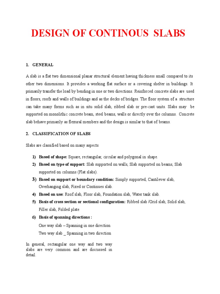Design of Slab | PDF | Bending | Beam (Structure)
