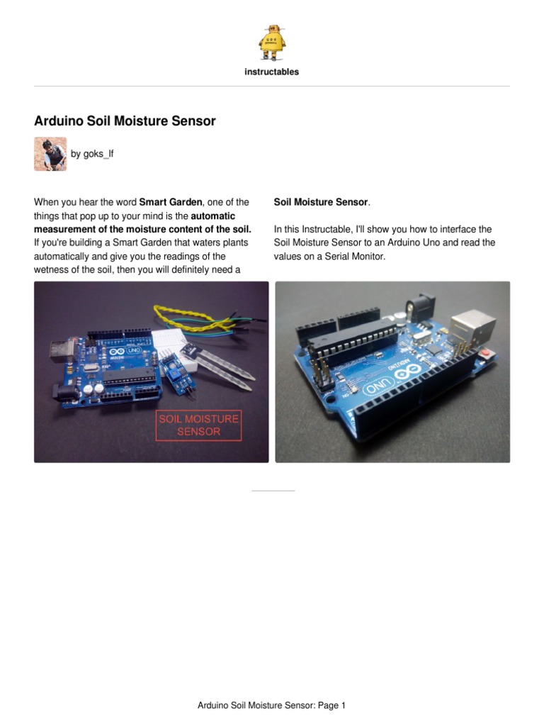 Arduino Soil Moisture Sensor | PDF | Arduino | Dielectric
