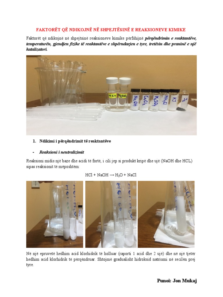 Shpejtesia e Raksioneve Kimike | PDF