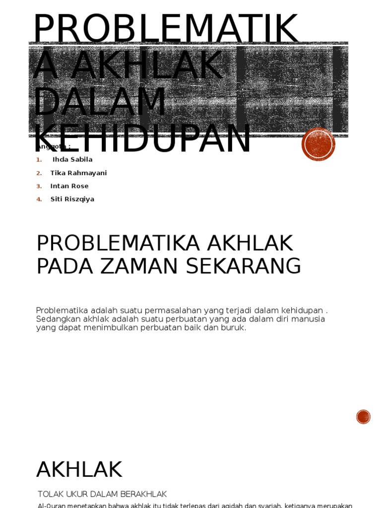 Problematika Akhlak Dalam Kehidupan | PDF Problematika Akhlak Dalam Kehidupan | PDF