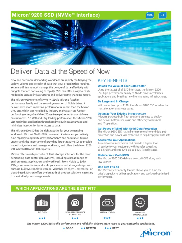 9200 SSD Product Brief | PDF | Solid State Drive | Flash Memory