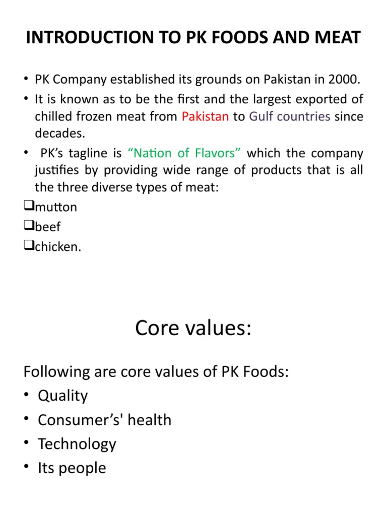 Introduction To PK Foods and Meat | PDF | Target Audience | Foods