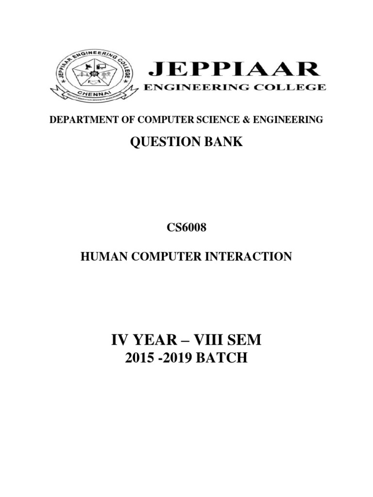 Hci QB | PDF | Human–Computer Interaction | Usability Hci QB | PDF | Human–Computer Interaction | Usability