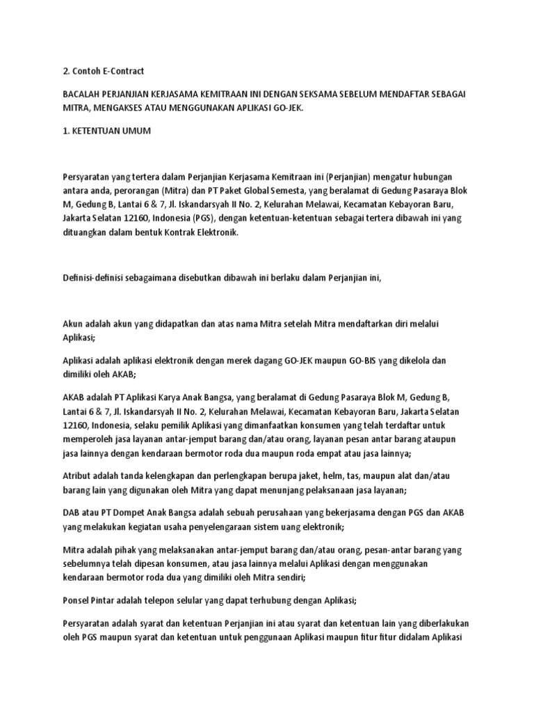 Contoh E-Contract | PDF