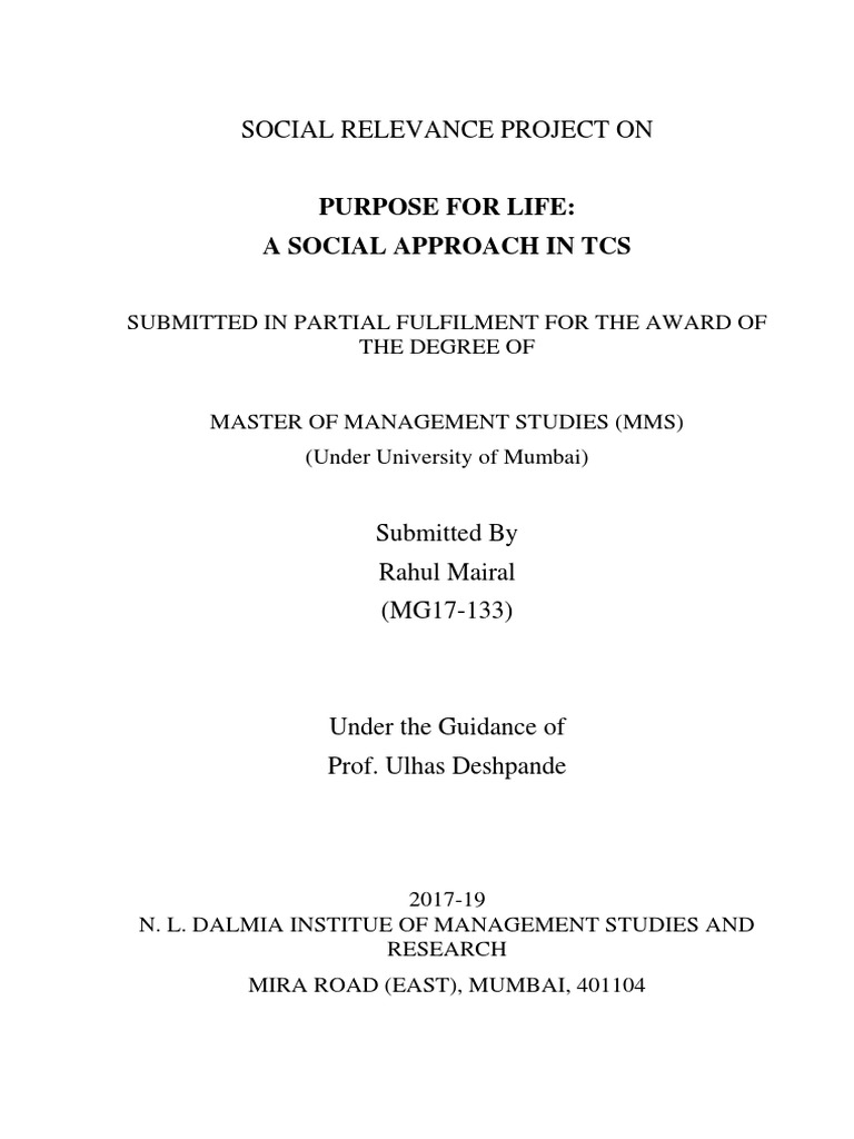 Social Relevance Project | PDF | Corporate Social Responsibility ...