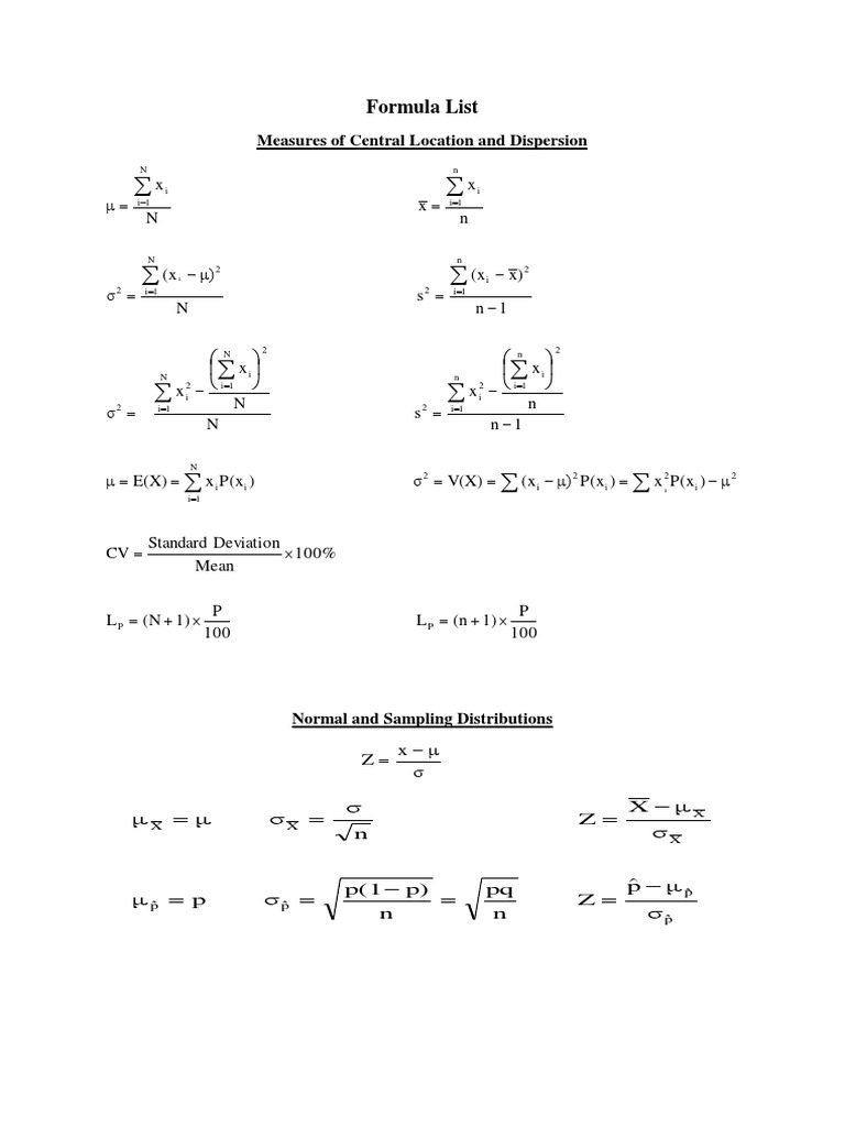 Econometrics Formula Overview | PDF | Standard Deviation | Inductive ...