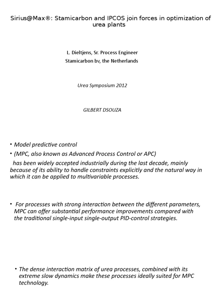 Optimization of Urea Plants | PDF | Urea | Control Theory