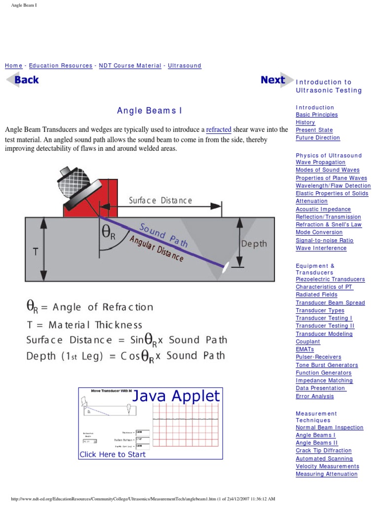 Angle Beam Transducers: Improving Flaw Detection in Welded Areas Through Refracted Shear Waves ...