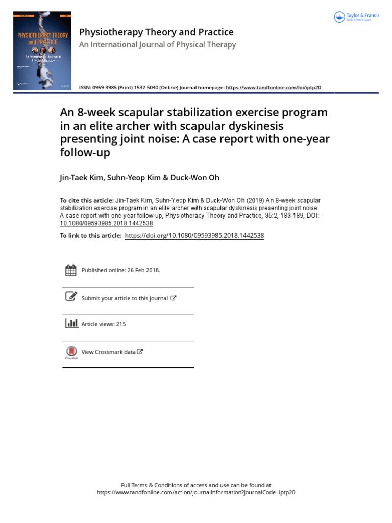 An 8 Week Scapular Stabilization Exercise Program in An Elite Archer ...