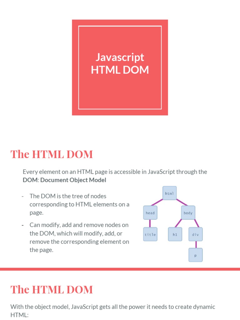 Lecture11-Javascript HTML DOM | PDF | Document Object Model | Html