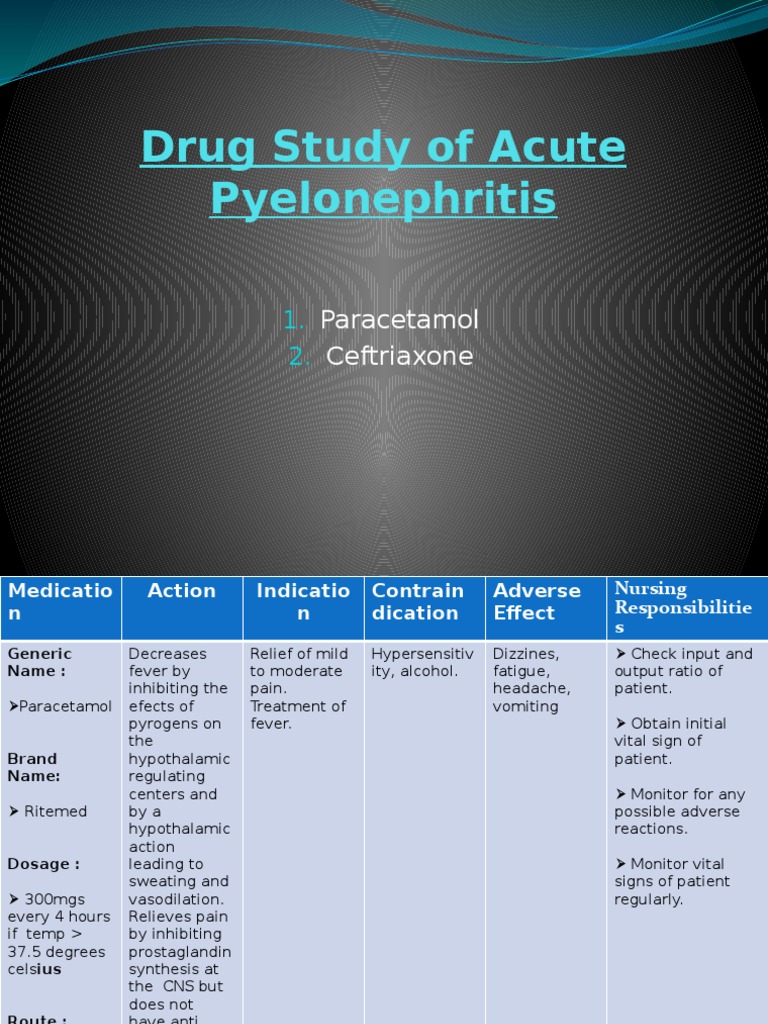 Drug Study of Acute Pyelonephritis | PDF | Fever | Rtt