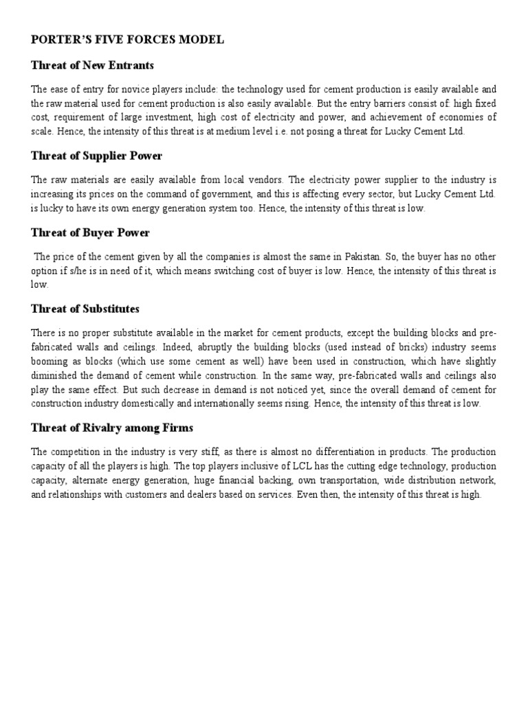 Porter Five Forces Model | PDF