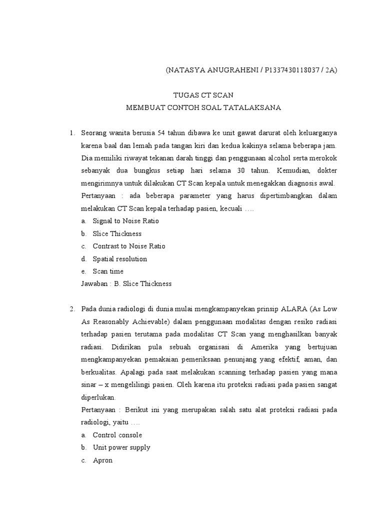 CT Scan Membuat Soal | PDF