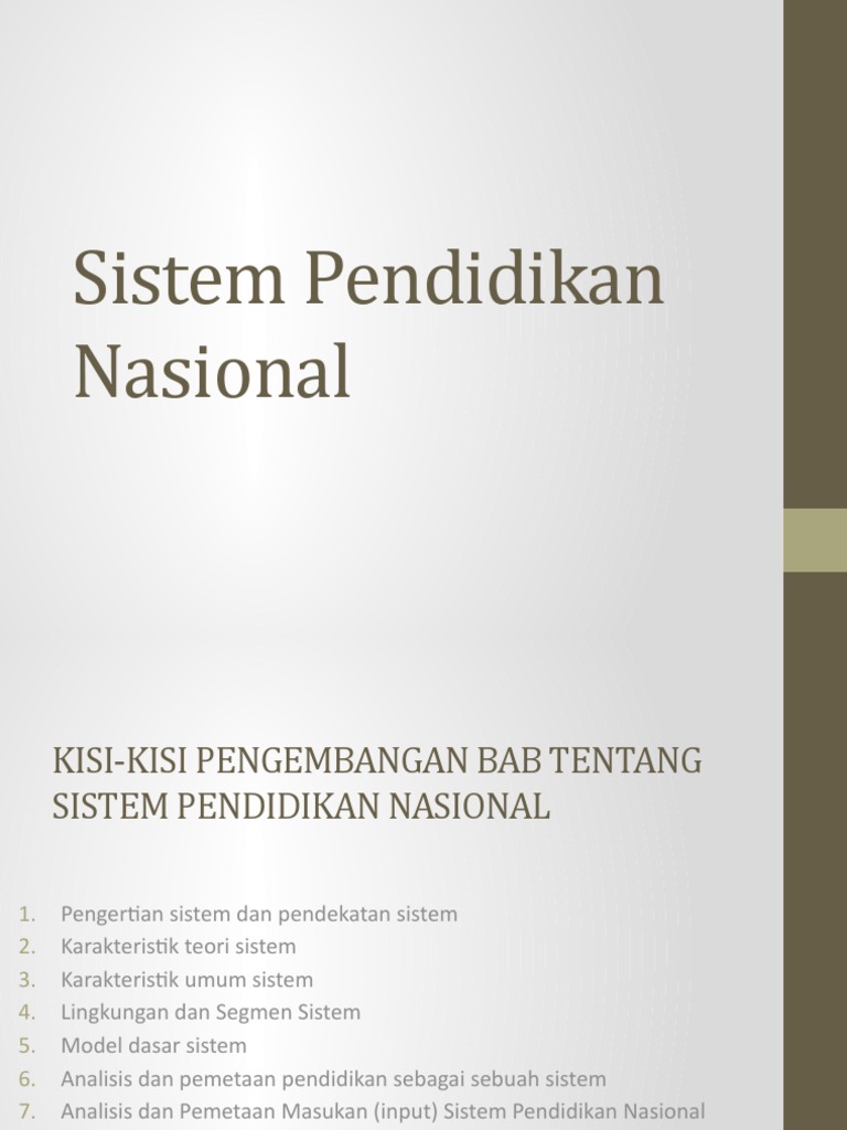 Sistem Pendidikan Nasional | PDF | Karier & Perkembangan