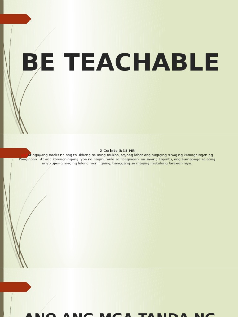 Be Teachable | PDF