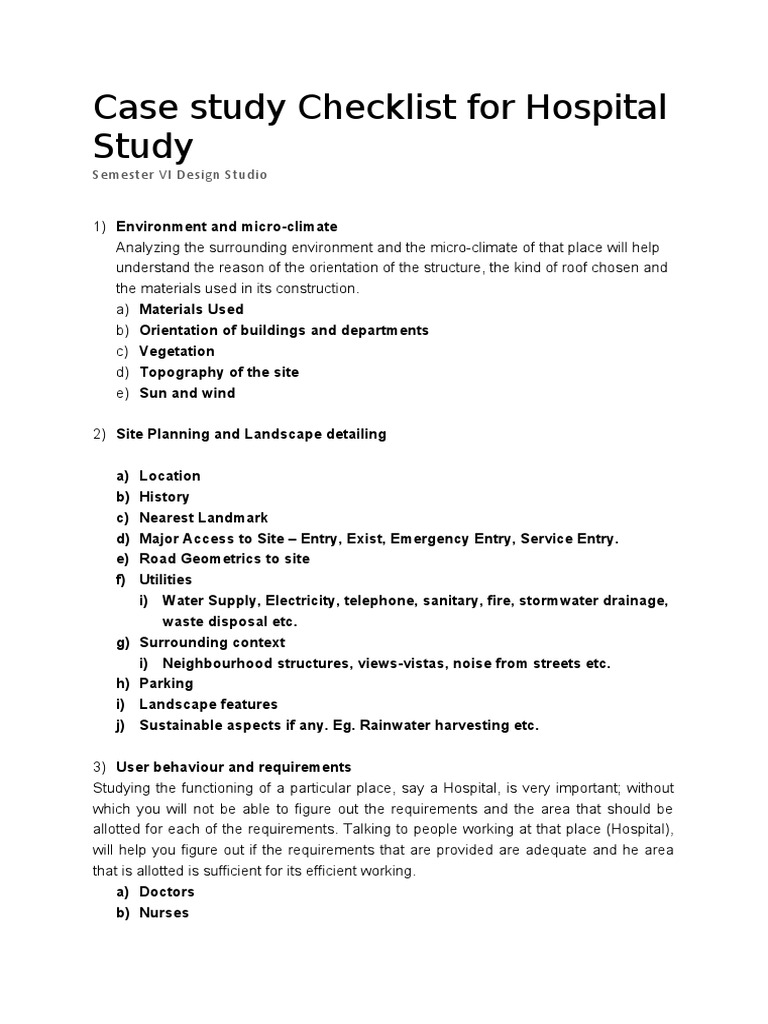 Case Study - Checklist | Download Free PDF | Accessibility | Elevator