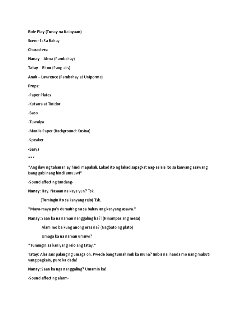 ESP 10 - Group 1 - Role Play | PDF